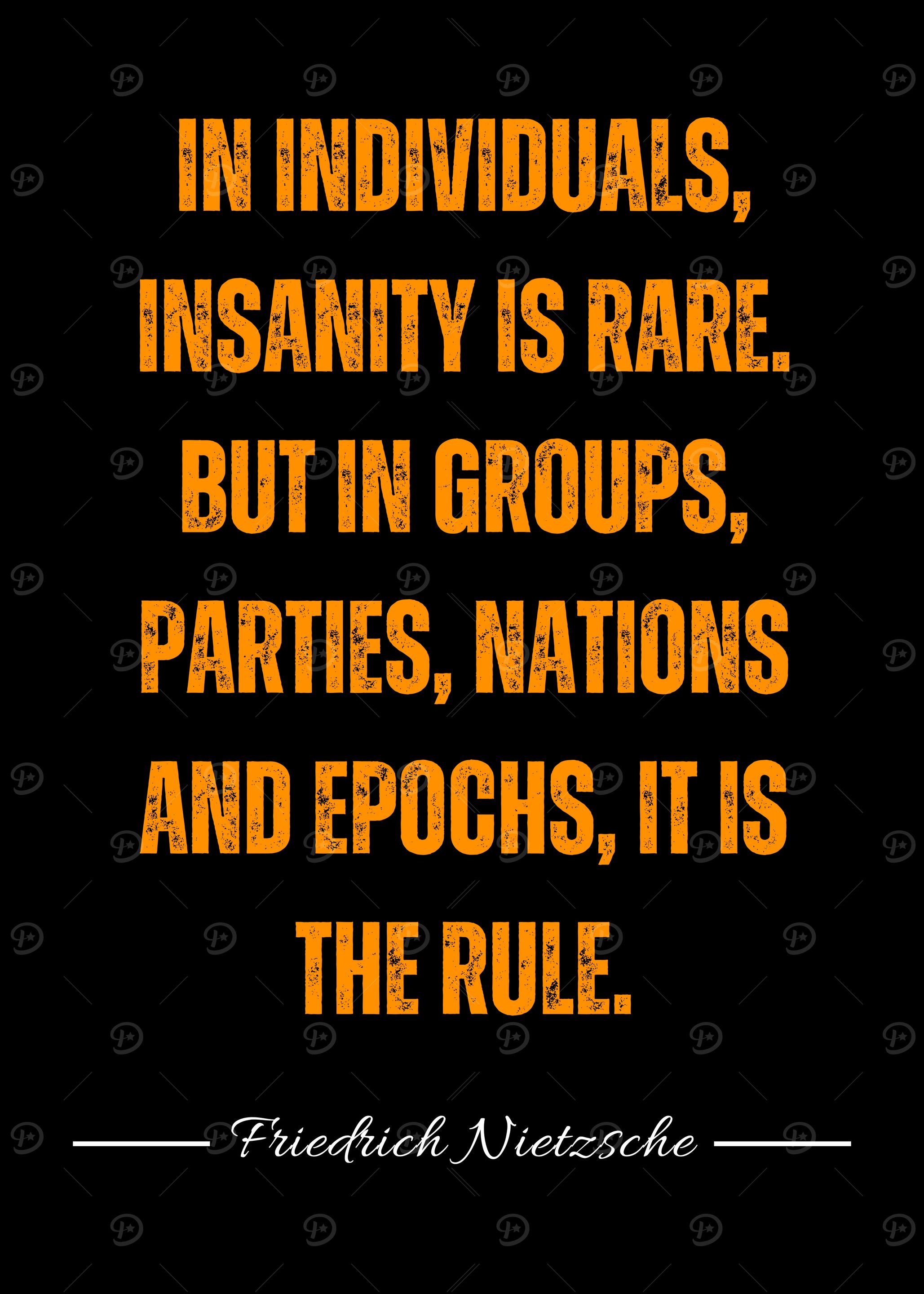 'Nietzsche Quote: Insanity in Groups' Poster, picture, metal print ...