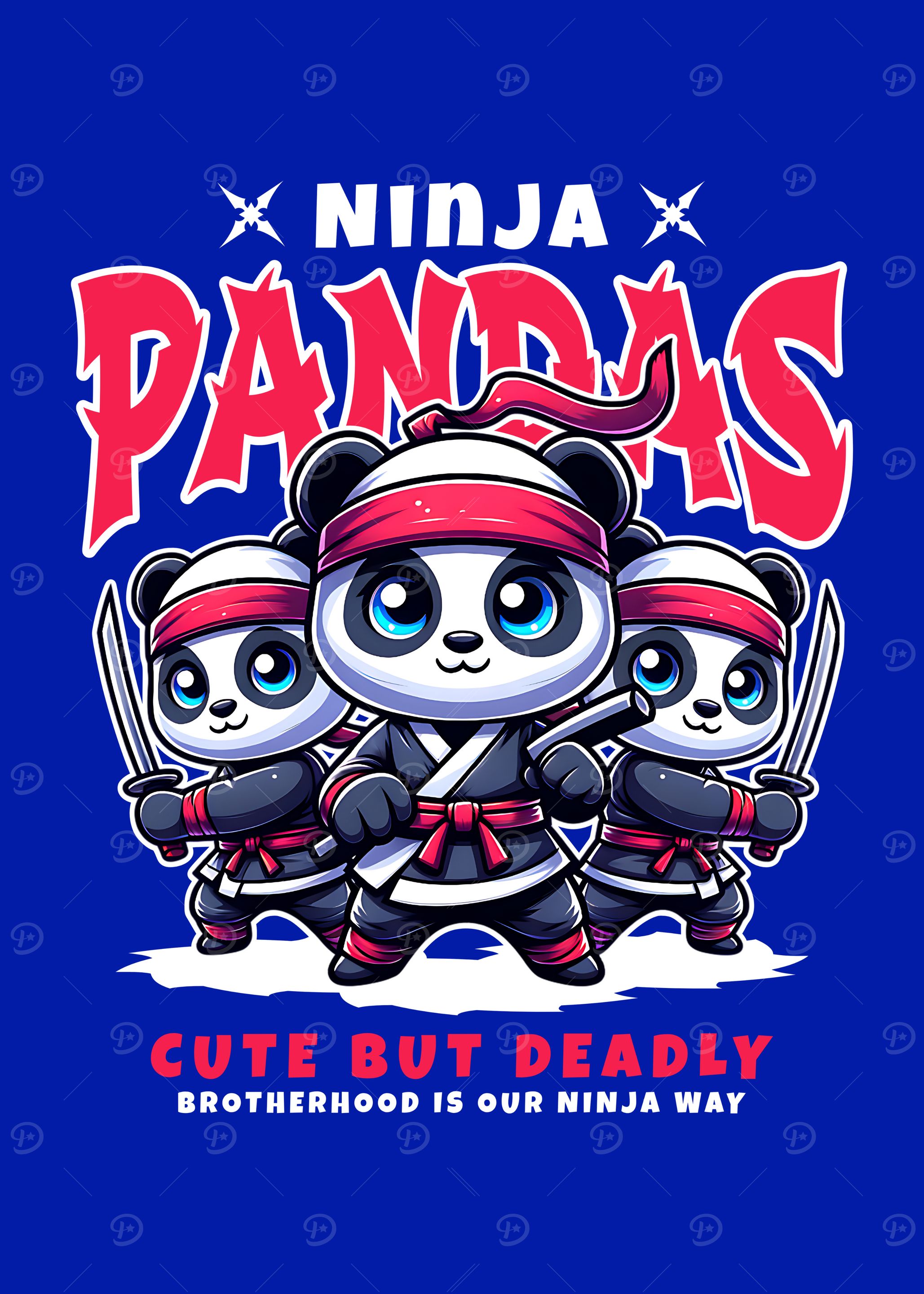 'Ninja Pandas: Cute But Deadly' Poster, picture, metal print, paint by ...