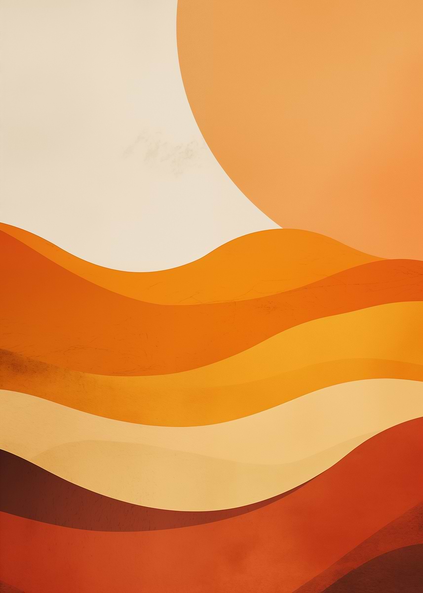 'Abstract Orange Landscape' Poster, picture, metal print, paint by ...
