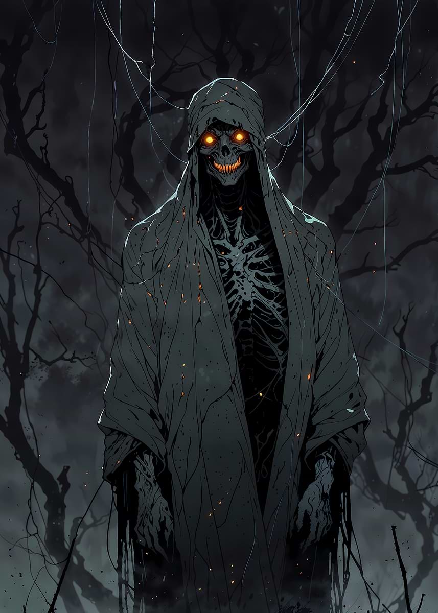 'Undead Reaper in the Ember Woods' Poster, picture, metal print, paint ...