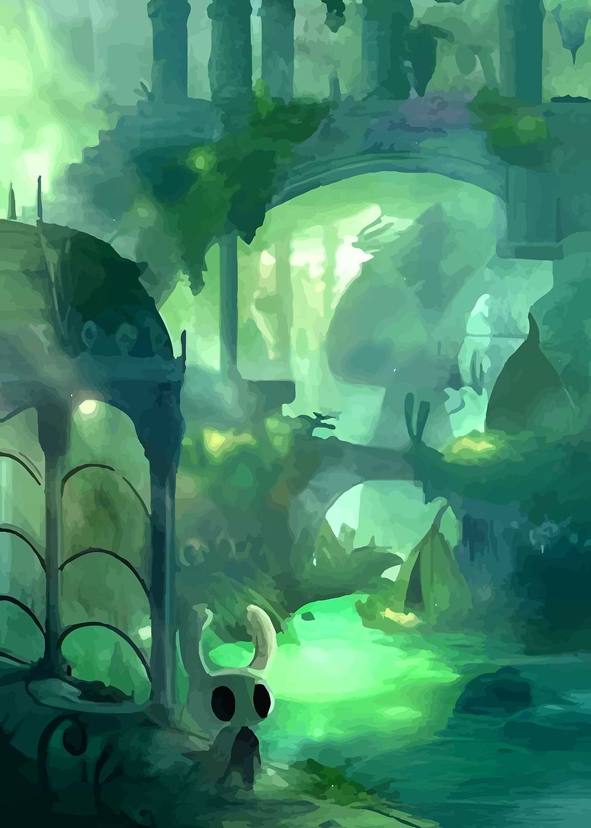 'Hollow Knight Greenpath Digital Art' Poster, picture, metal print ...