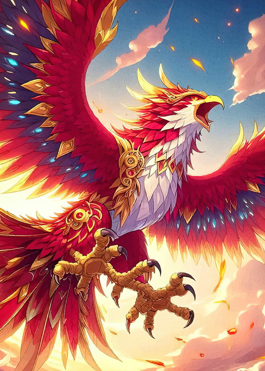 'Majestic Phoenix Rising ' Poster, picture, metal print, paint by ...