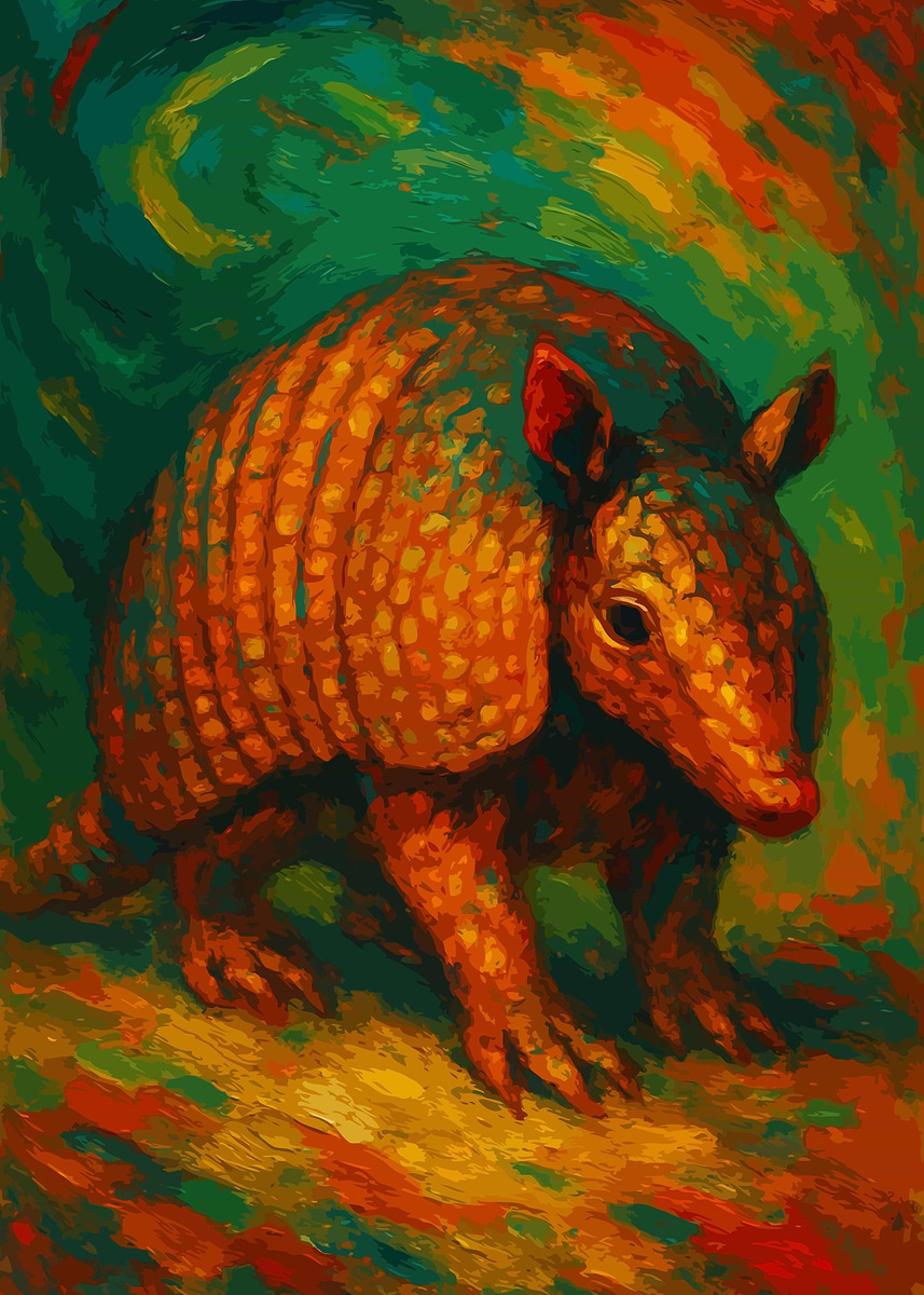 'Armadillo Painting in Vibrant Colors Art' Poster, picture, metal print ...