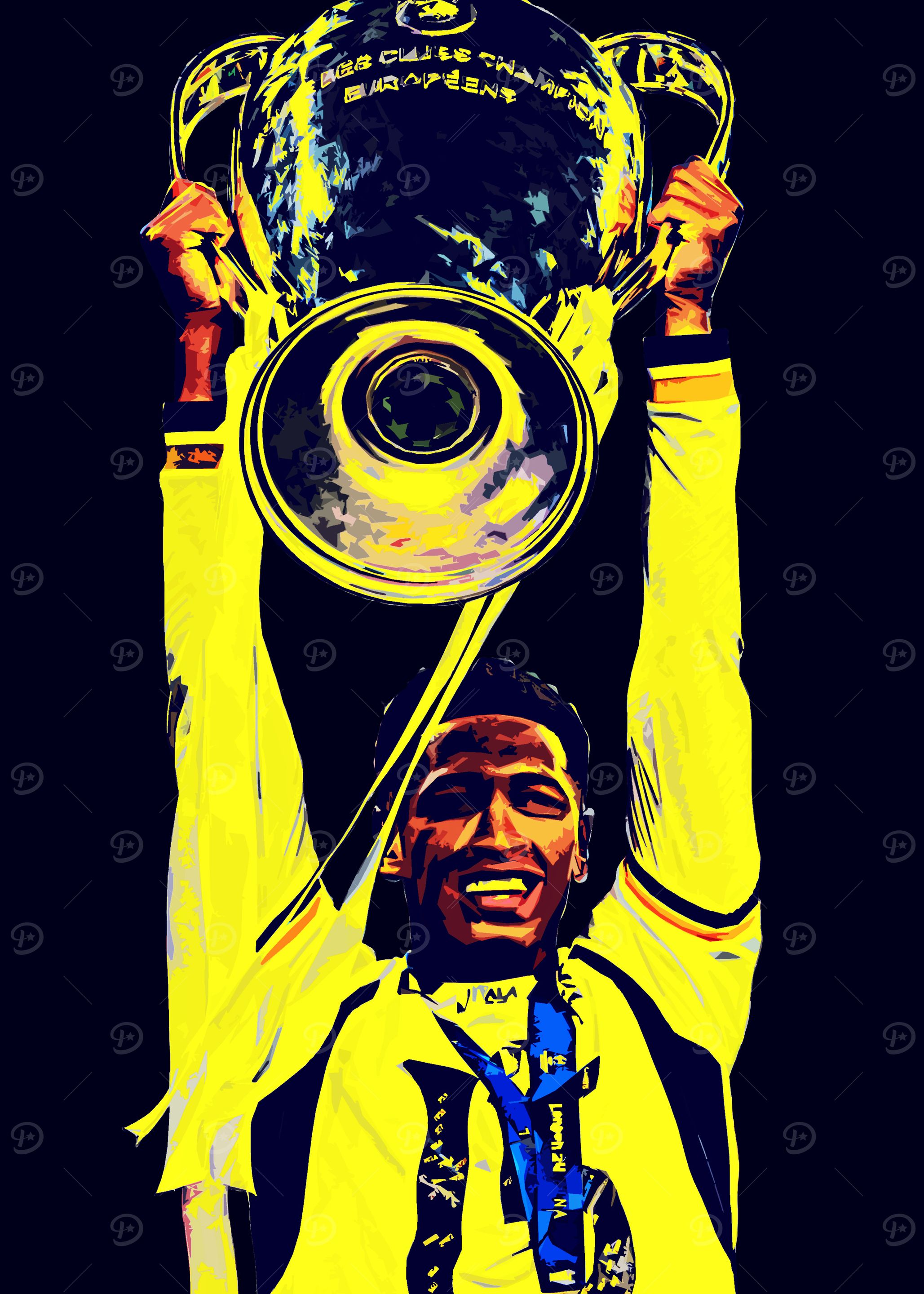 'Bellingham Trophy Celebration' Poster, picture, metal print, paint by ...