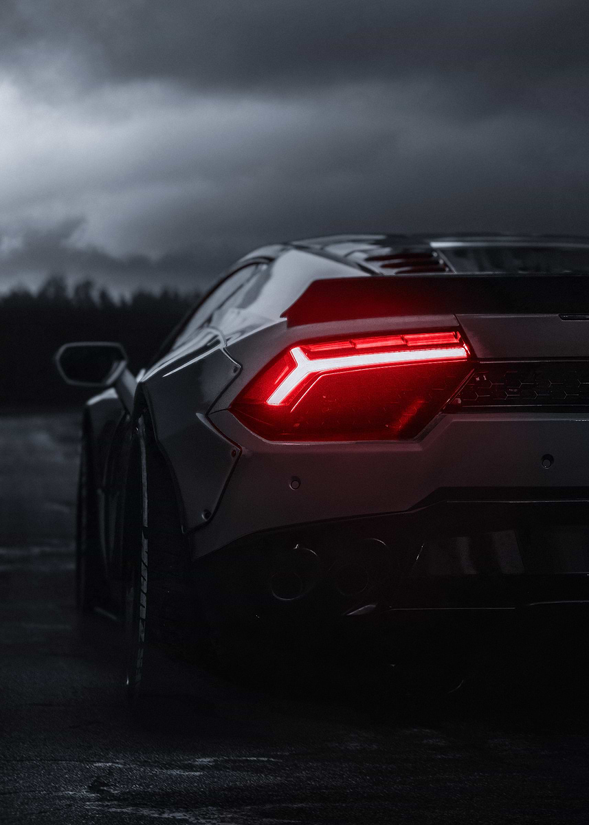 'Lamborghini Huracan Tail Lights' Poster, picture, metal print, paint ...