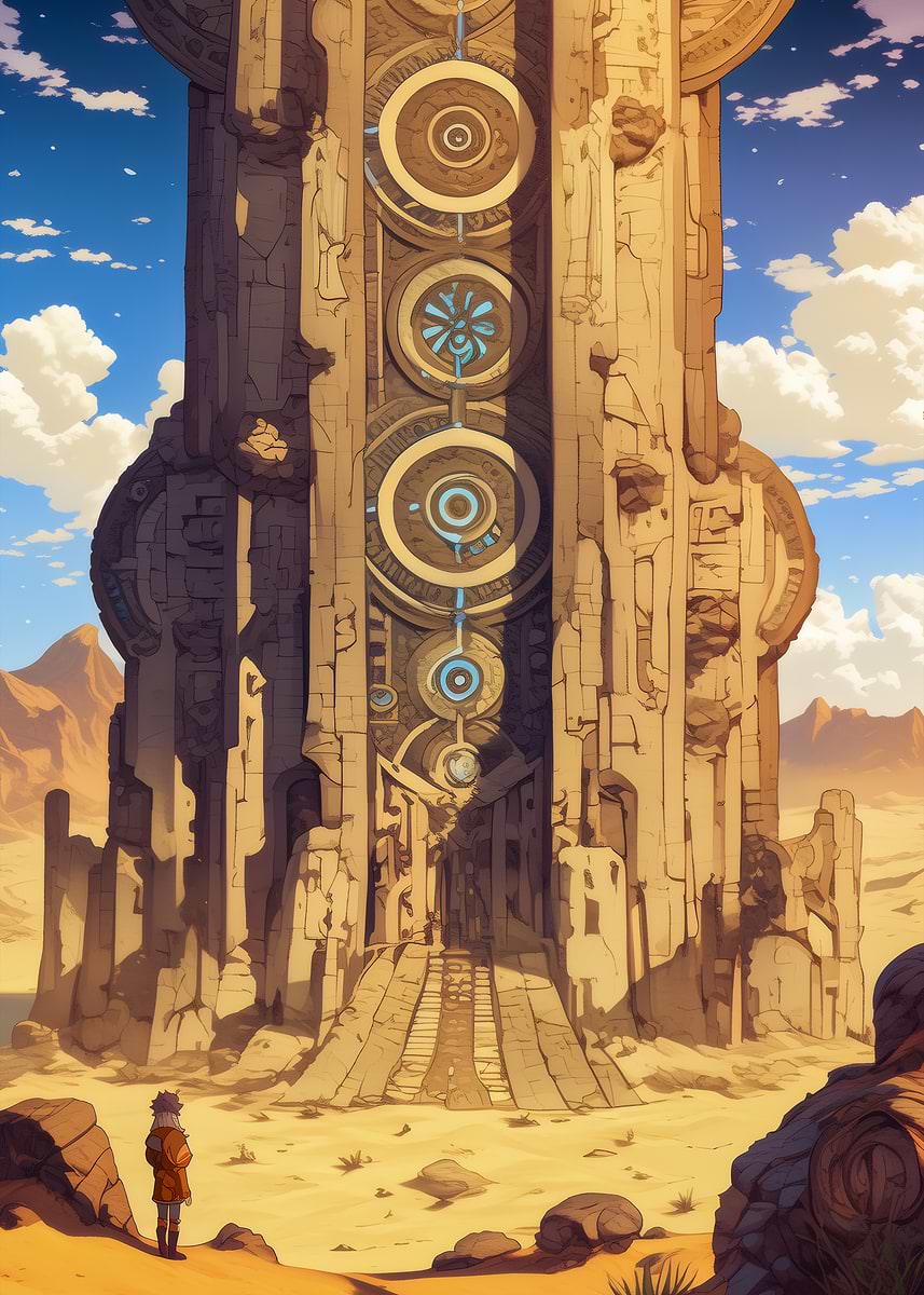 'The Ancient Desert Monolith' Poster, picture, metal print, paint by ...