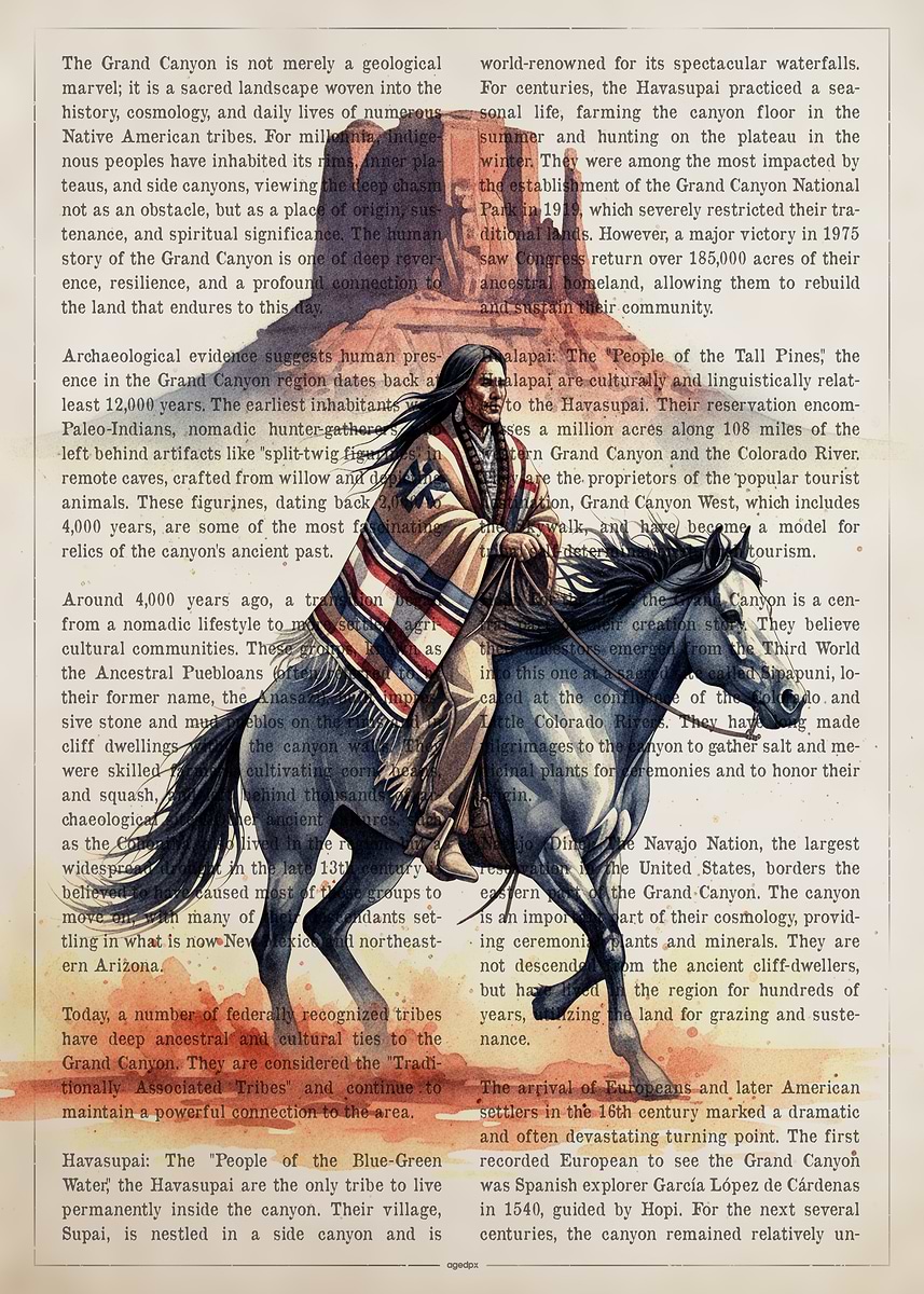 'Native American on Horseback Art' Poster, picture, metal print, paint ...