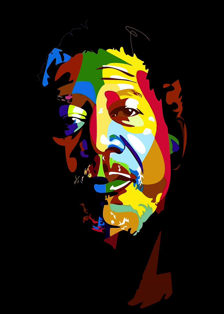 'Morgen Freeman Colorful Portrait' Poster, picture, metal print, paint ...