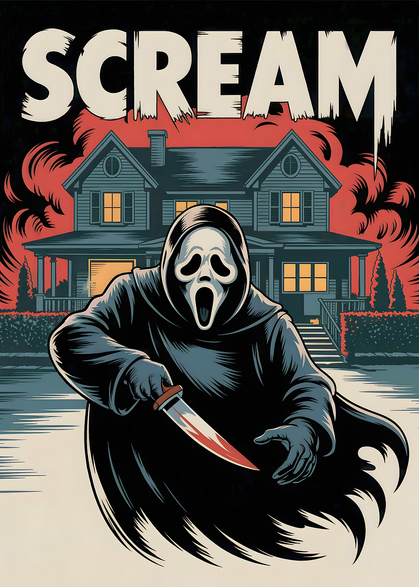 'Scream Movie Poster' Poster, picture, metal print, paint by Virtual ...