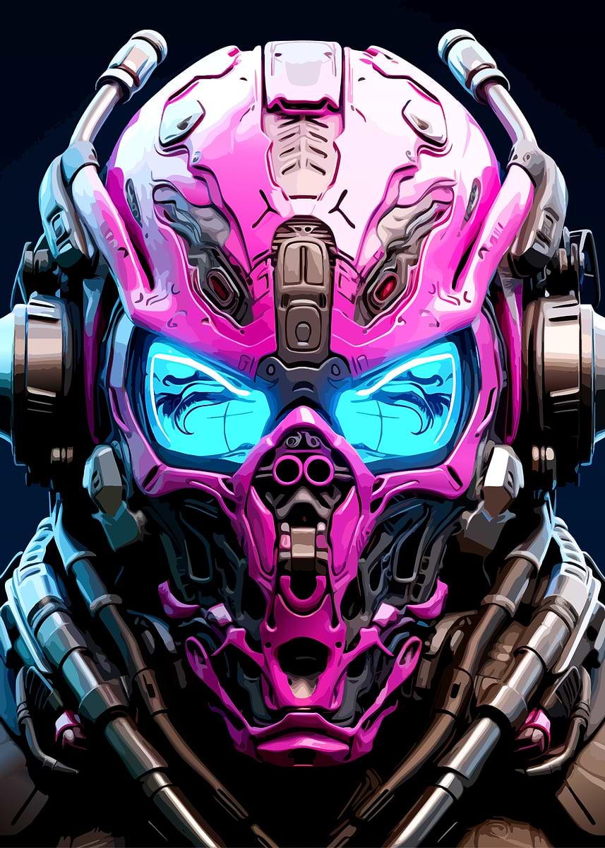 'Cyberpunk Robot Portrait' Poster, picture, metal print, paint by Jodi ...