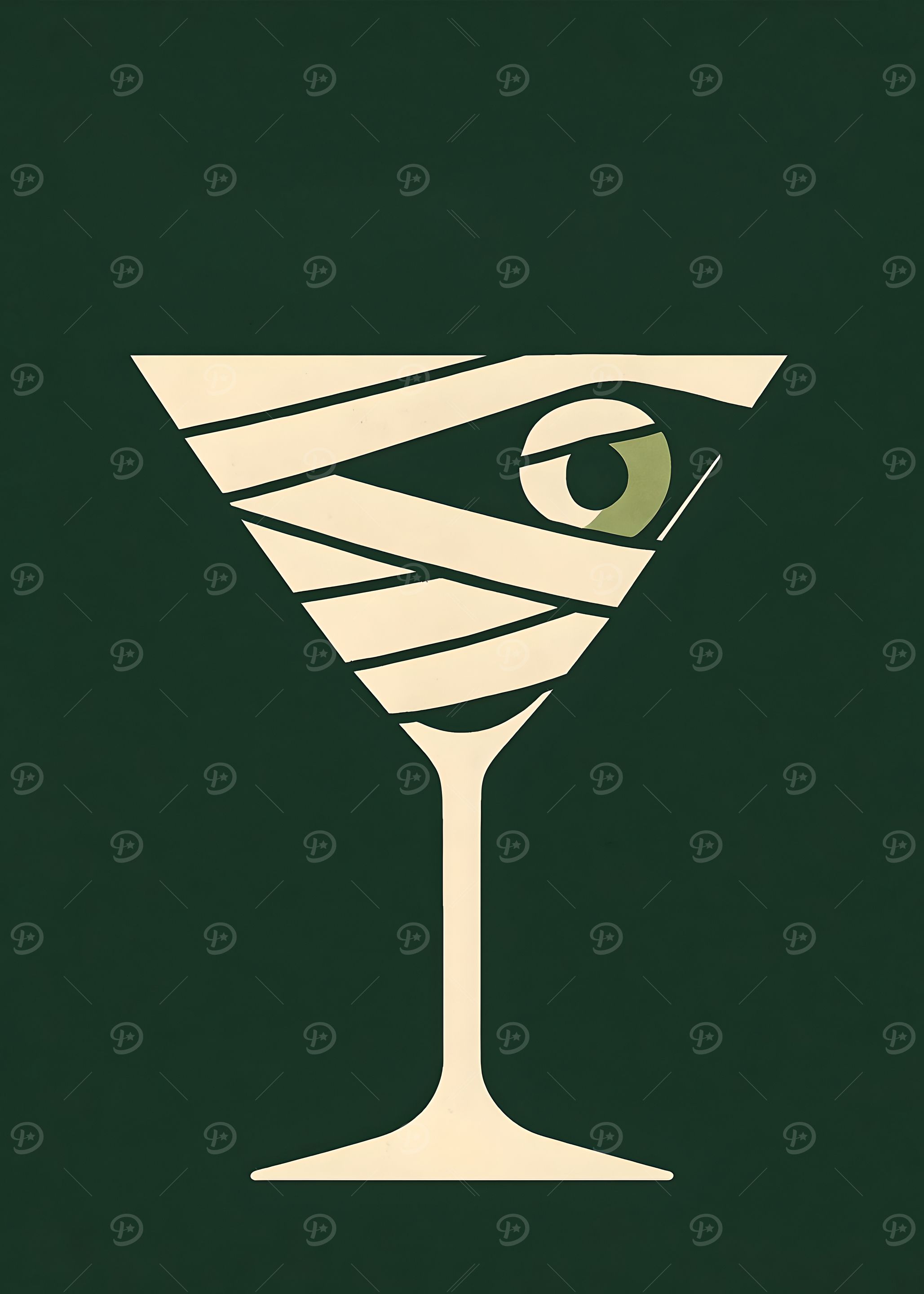 'Mummy Martini Cocktail Halloween' Poster, picture, metal print, paint ...
