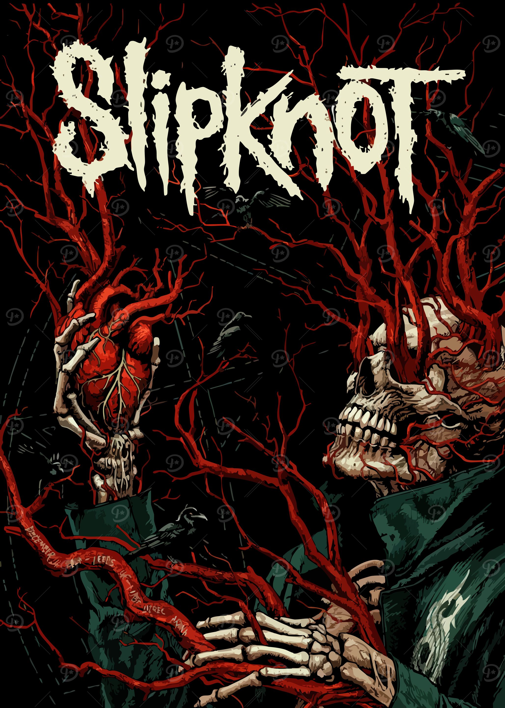 'Slipknot Artwork with Skeletons and Heart' Poster, picture, metal ...