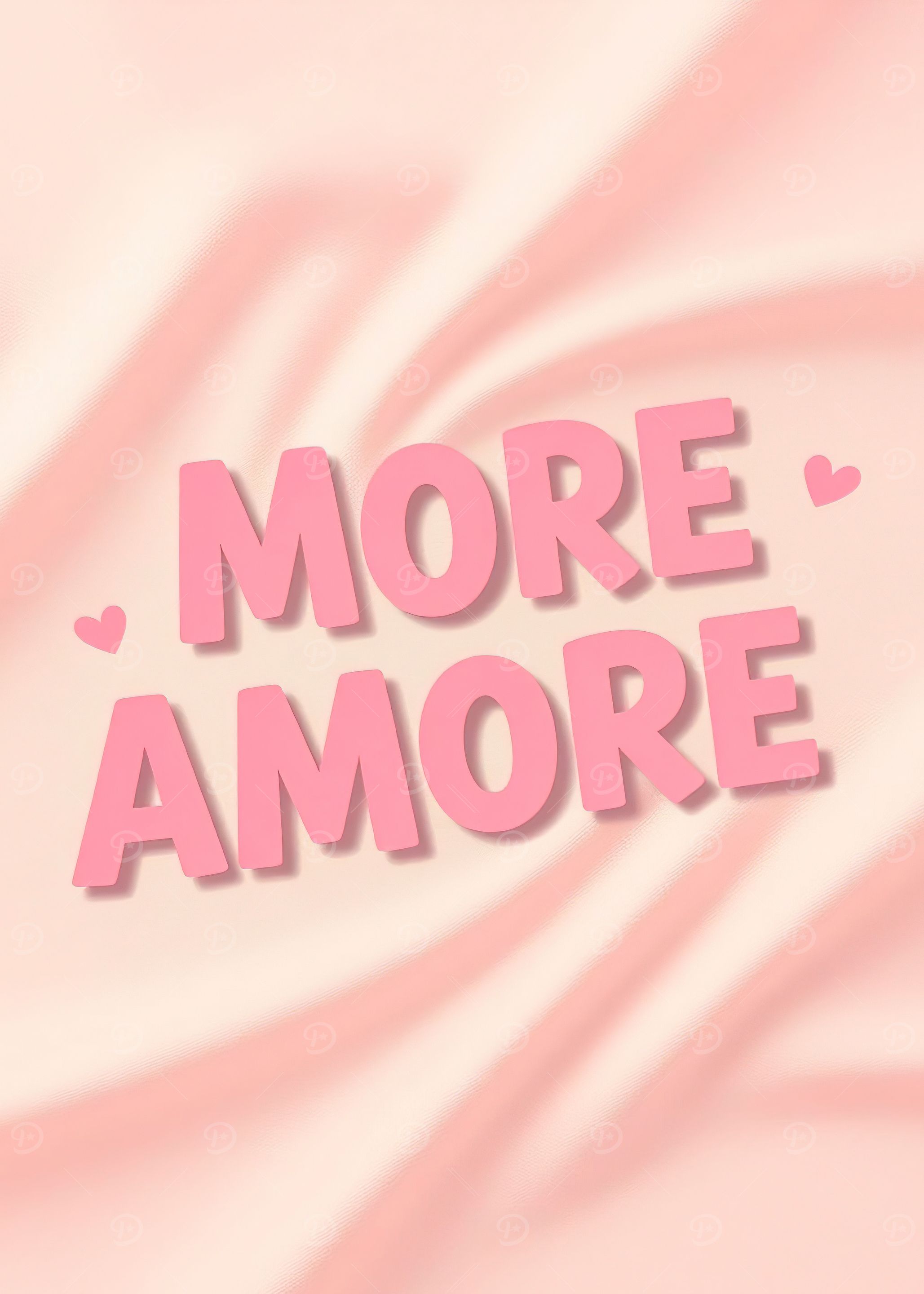 'More Amore Pink Text Art' Poster, picture, metal print, paint by VIART ...