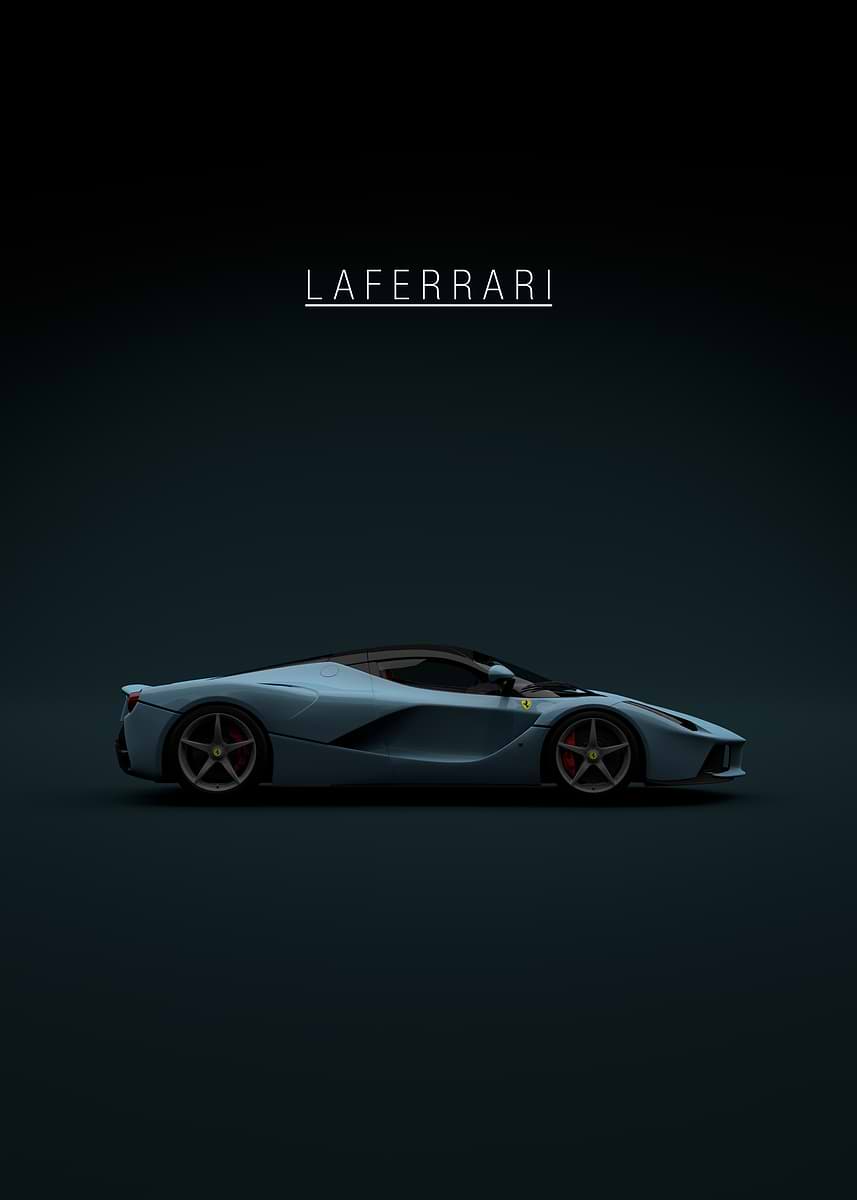 'Ferrari LaFerrari Car Side View' Poster, picture, metal print, paint ...