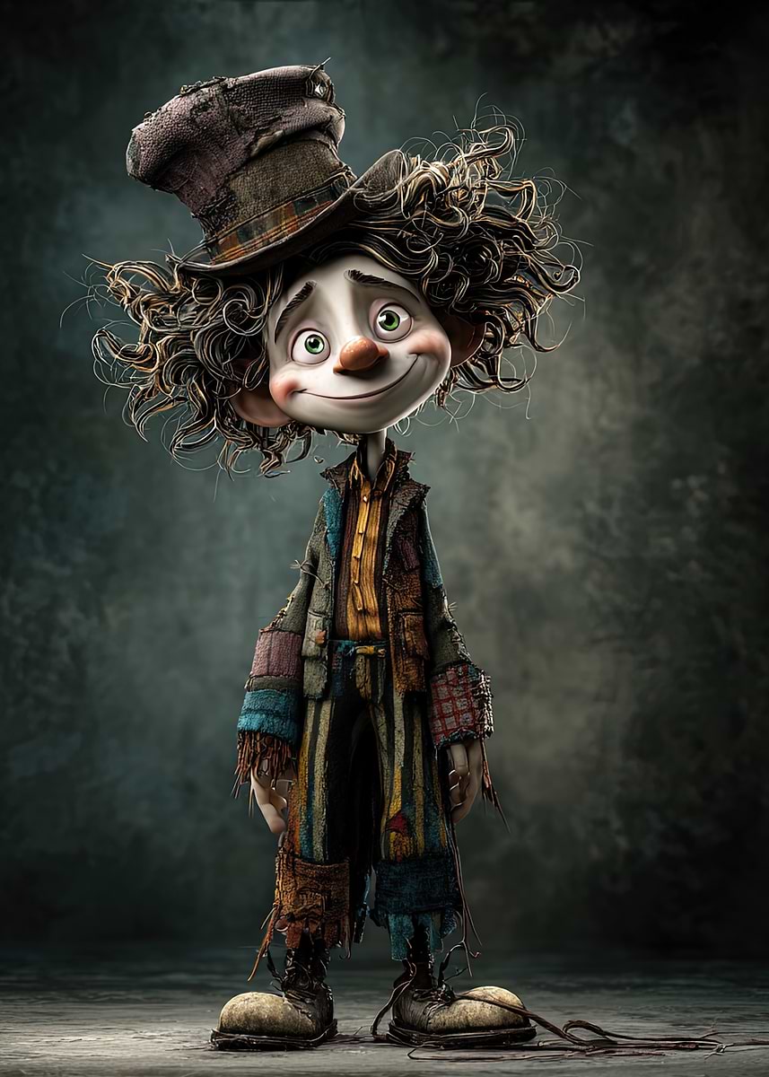 'Whimsical Ragged Character Portrait' Poster, picture, metal print ...