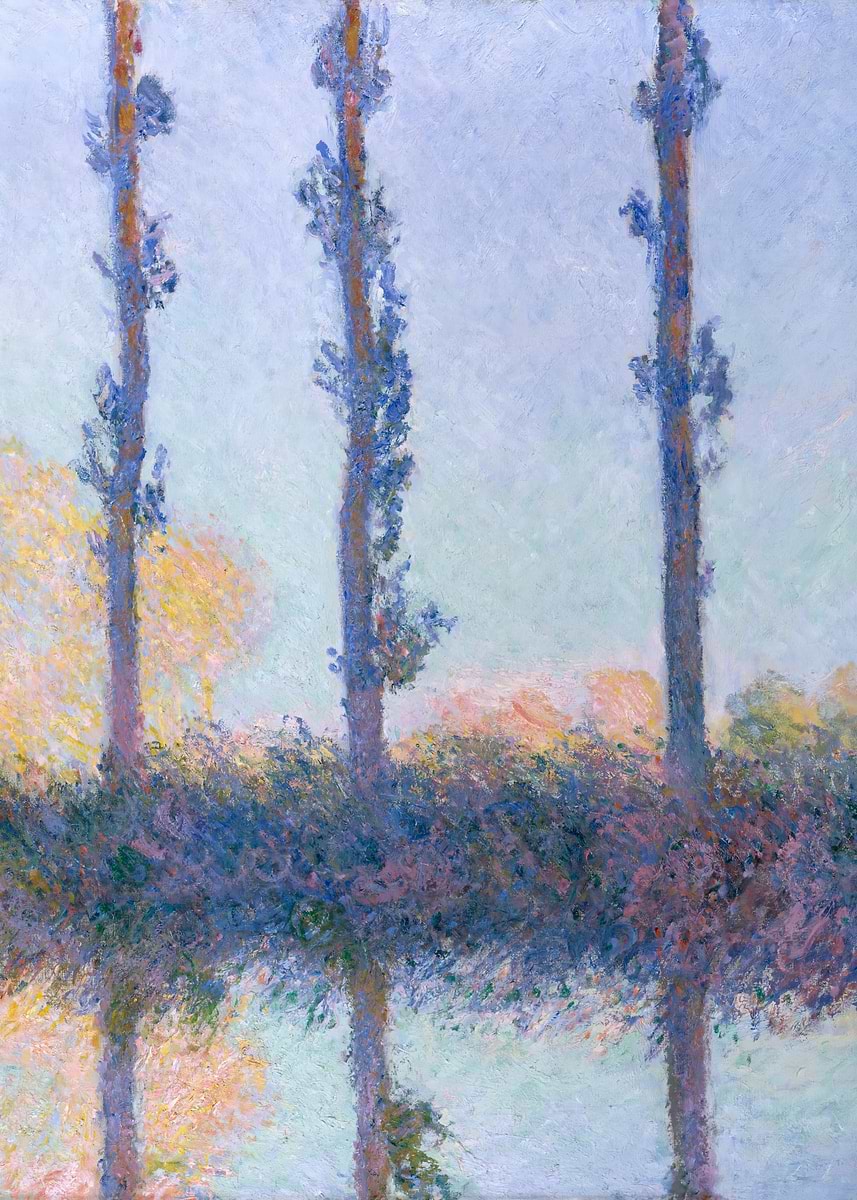 'Impressionist Poplar Trees Landscape Painting by claude monet' Poster ...