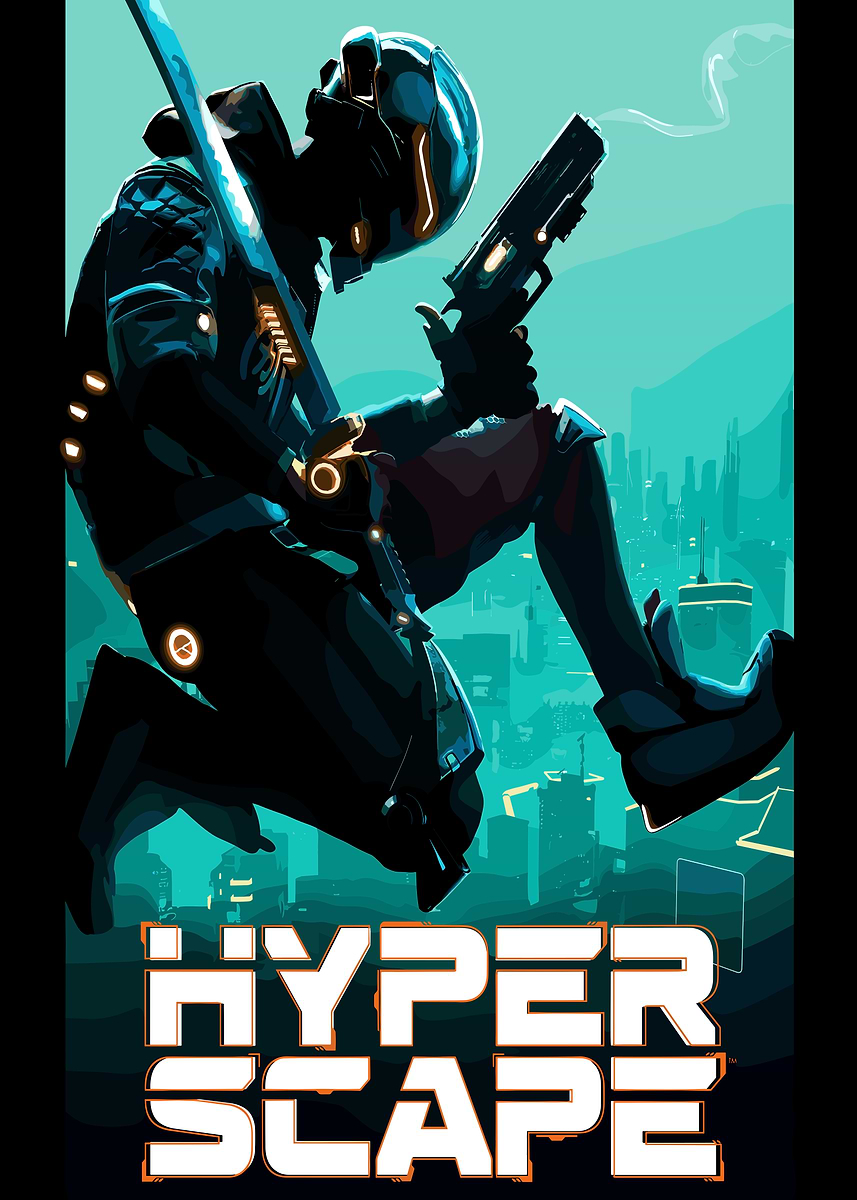 'Hyper Scape Game Poster' Poster, picture, metal print, paint by Le ...
