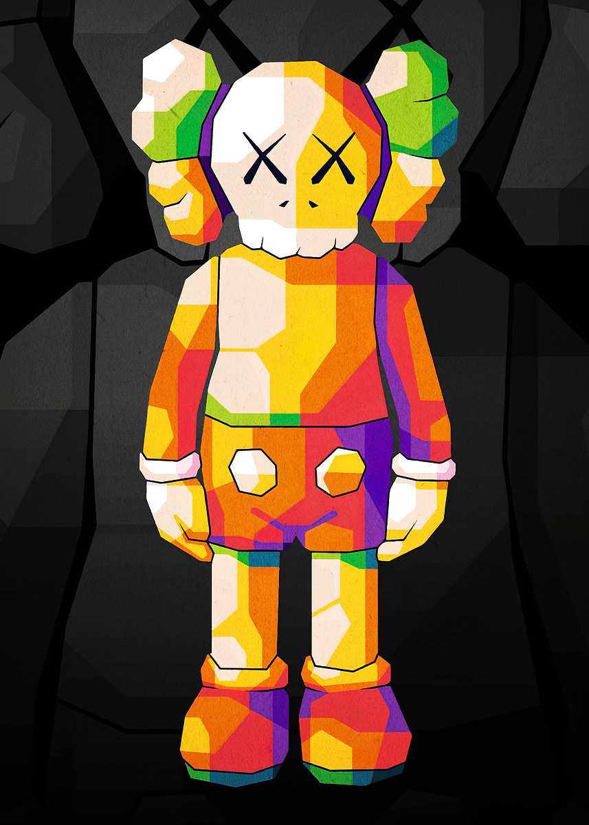 'Colorful KAWS Companion Art' Poster, picture, metal print, paint by ...