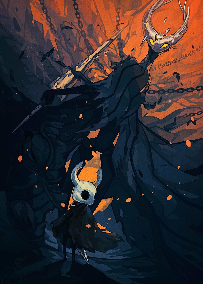 'Hollow Knight and the Pale King' Poster, picture, metal print, paint ...