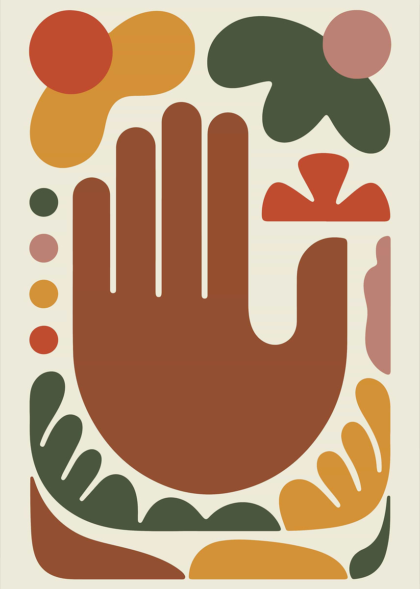 'Abstract Hand with Geometric Shapes' Poster, picture, metal print ...