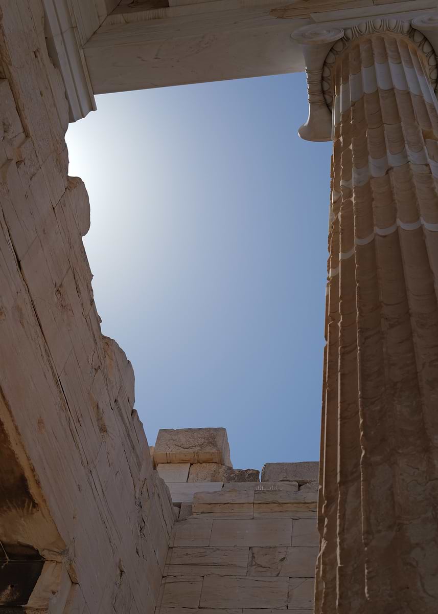'Ancient Greek Architecture and Blue Sky' Poster, picture, metal print ...