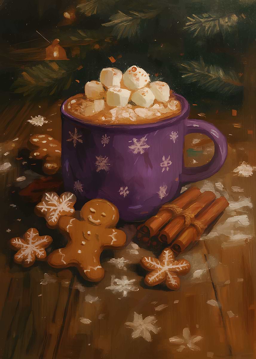 'Cozy Winter Still Life Painting' Poster, picture, metal print, paint ...