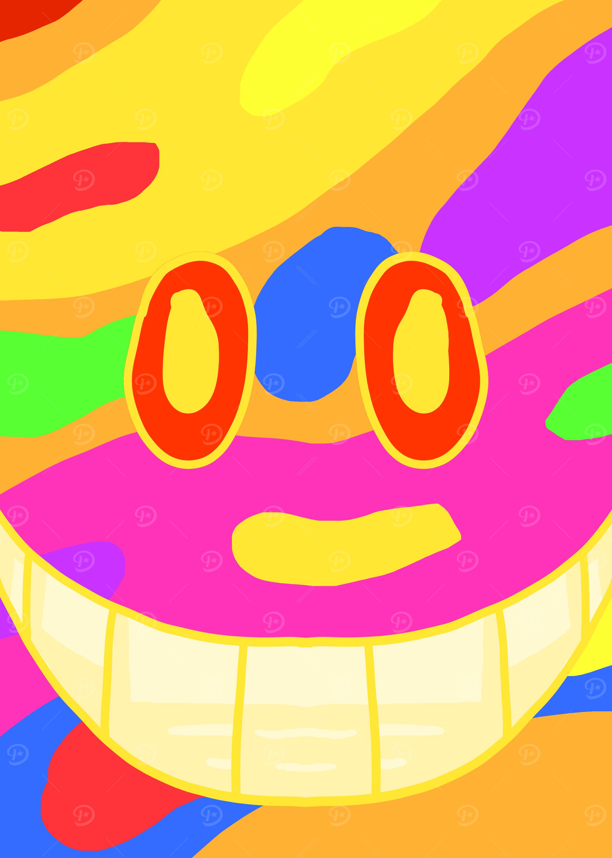 'Colorful Smiley Face Abstract Art' Poster, picture, metal print, paint ...