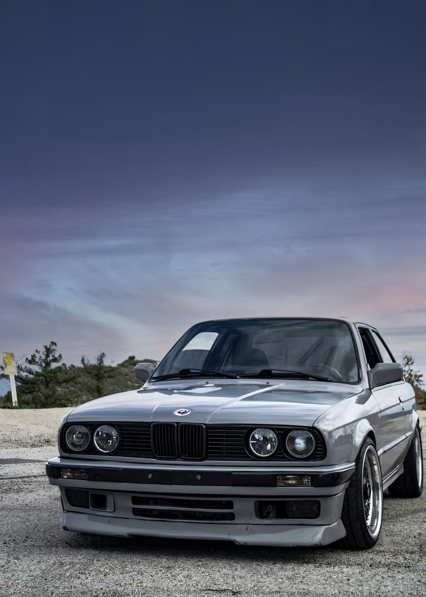 'Gray BMW E30 on a Road' Poster, picture, metal print, paint by Monster ...