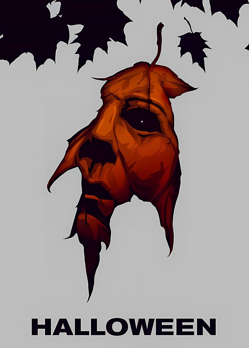 'Halloween Leaf Face' Poster, picture, metal print, paint by yotata ...