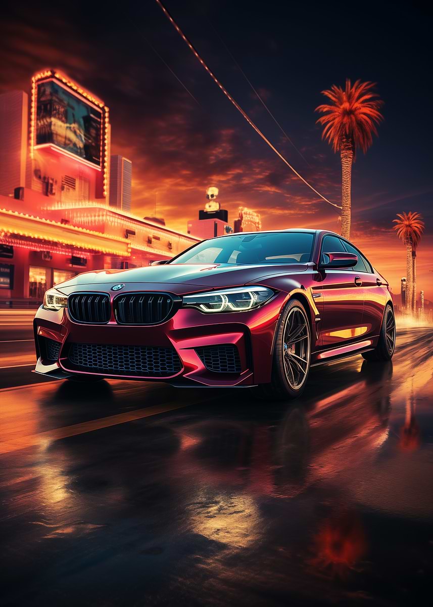 'BMW M5 F90 in a Cityscape' Poster, picture, metal print, paint by ...