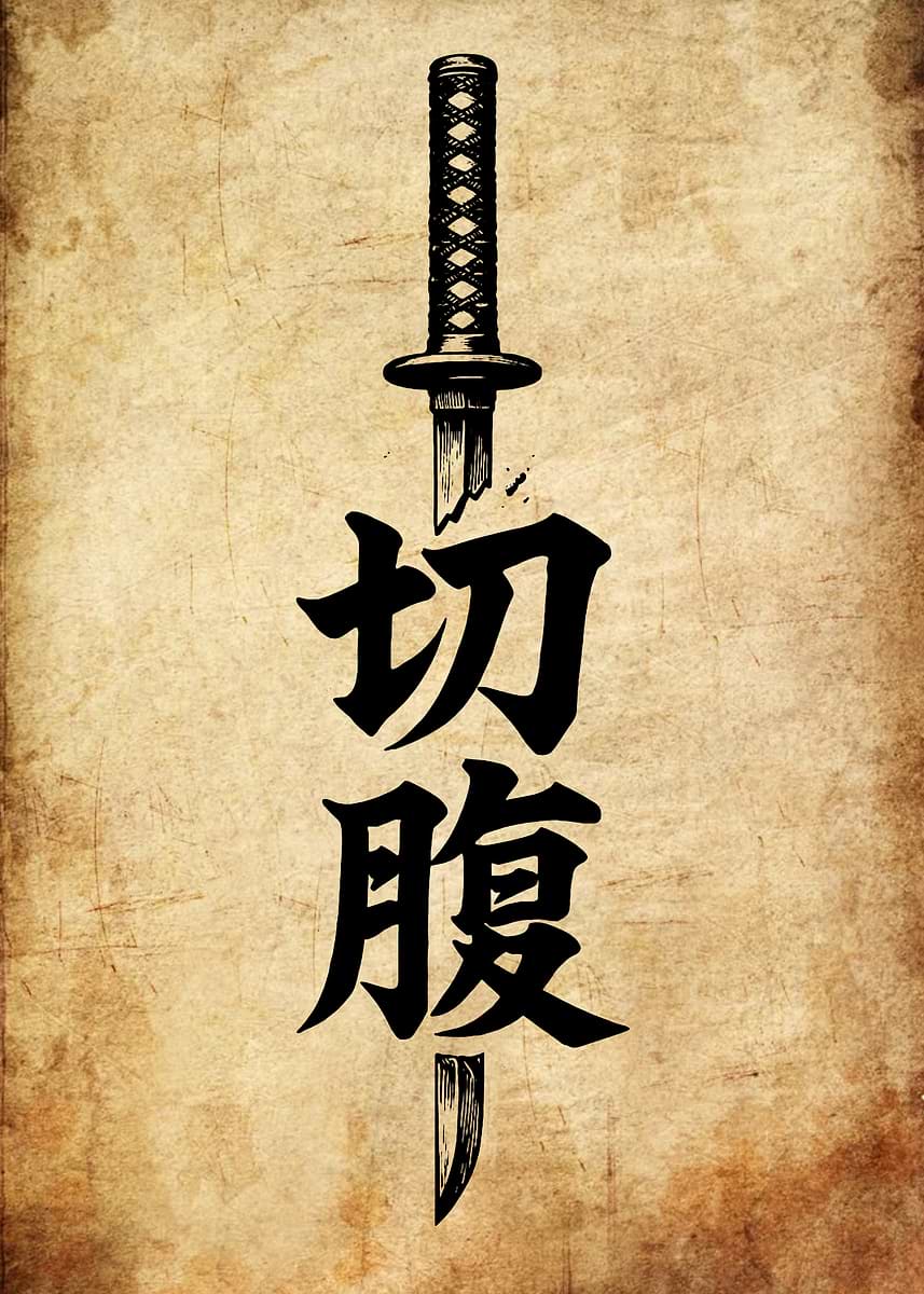 'Seppuku Katana Japanese Calligraphy Art' Poster, picture, metal print ...