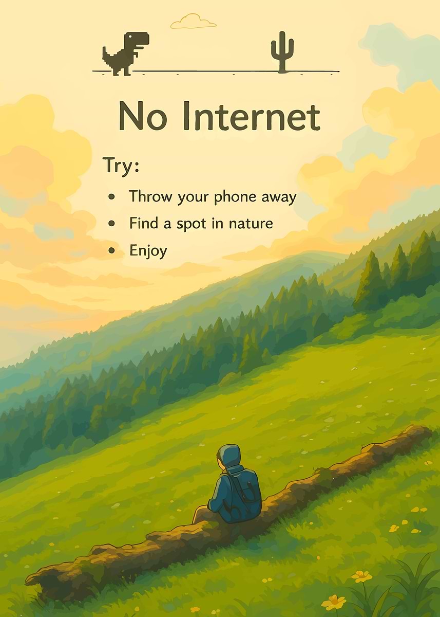 'No Internet: Nature and Disconnection' Poster, picture, metal print ...