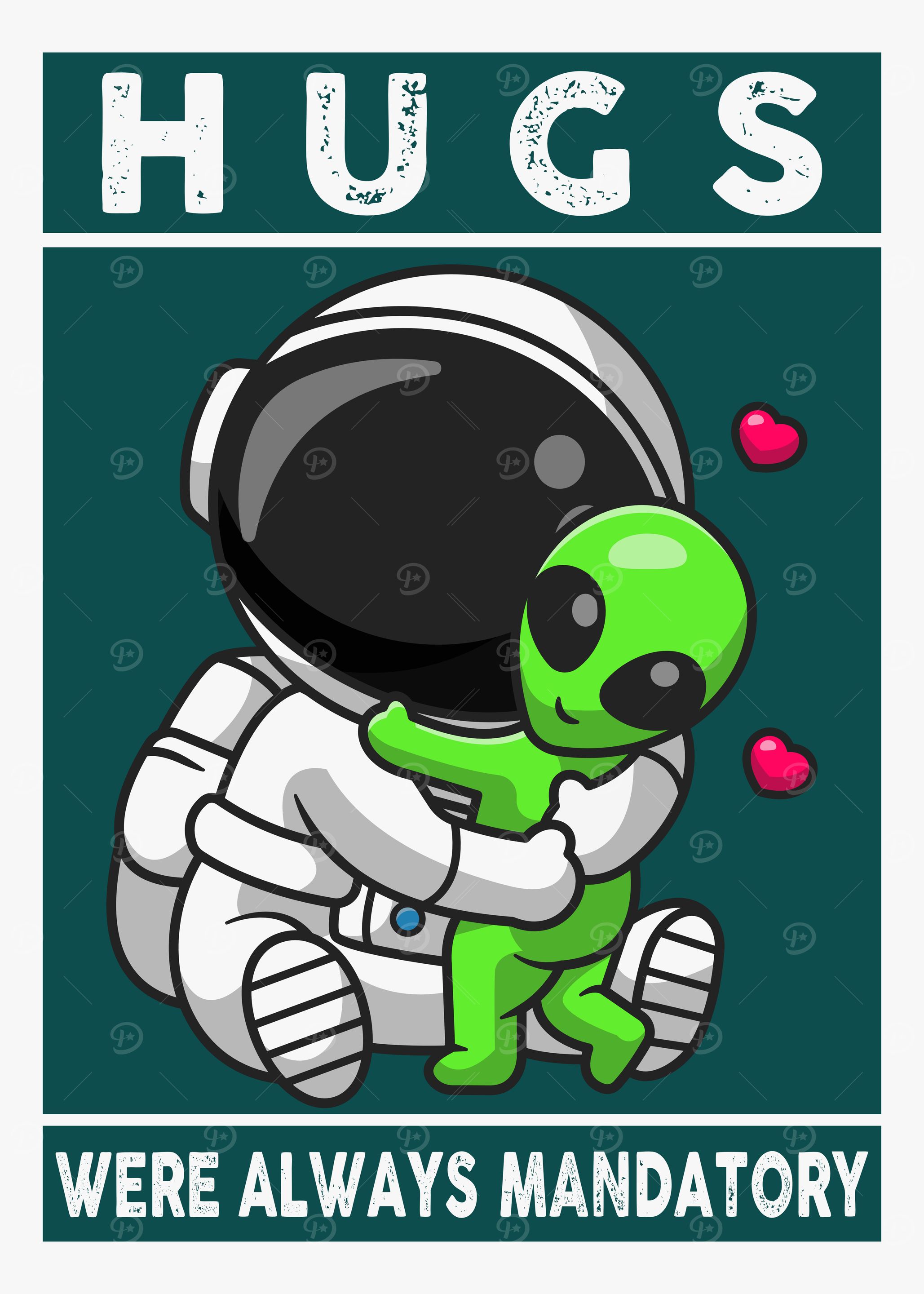 'Hugs Were Always Mandatory' Poster, picture, metal print, paint by ...
