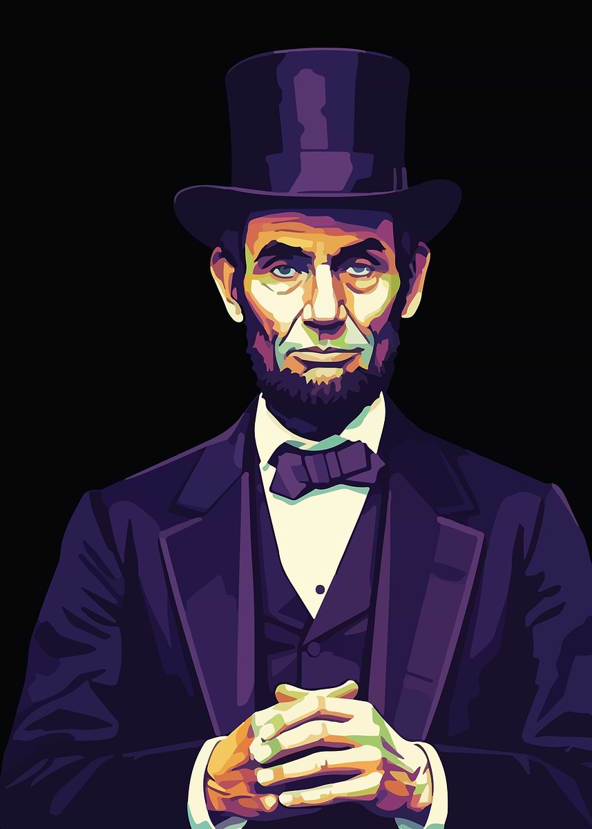 'Abraham Lincoln Portrait Pop Art Style' Poster, picture, metal print ...