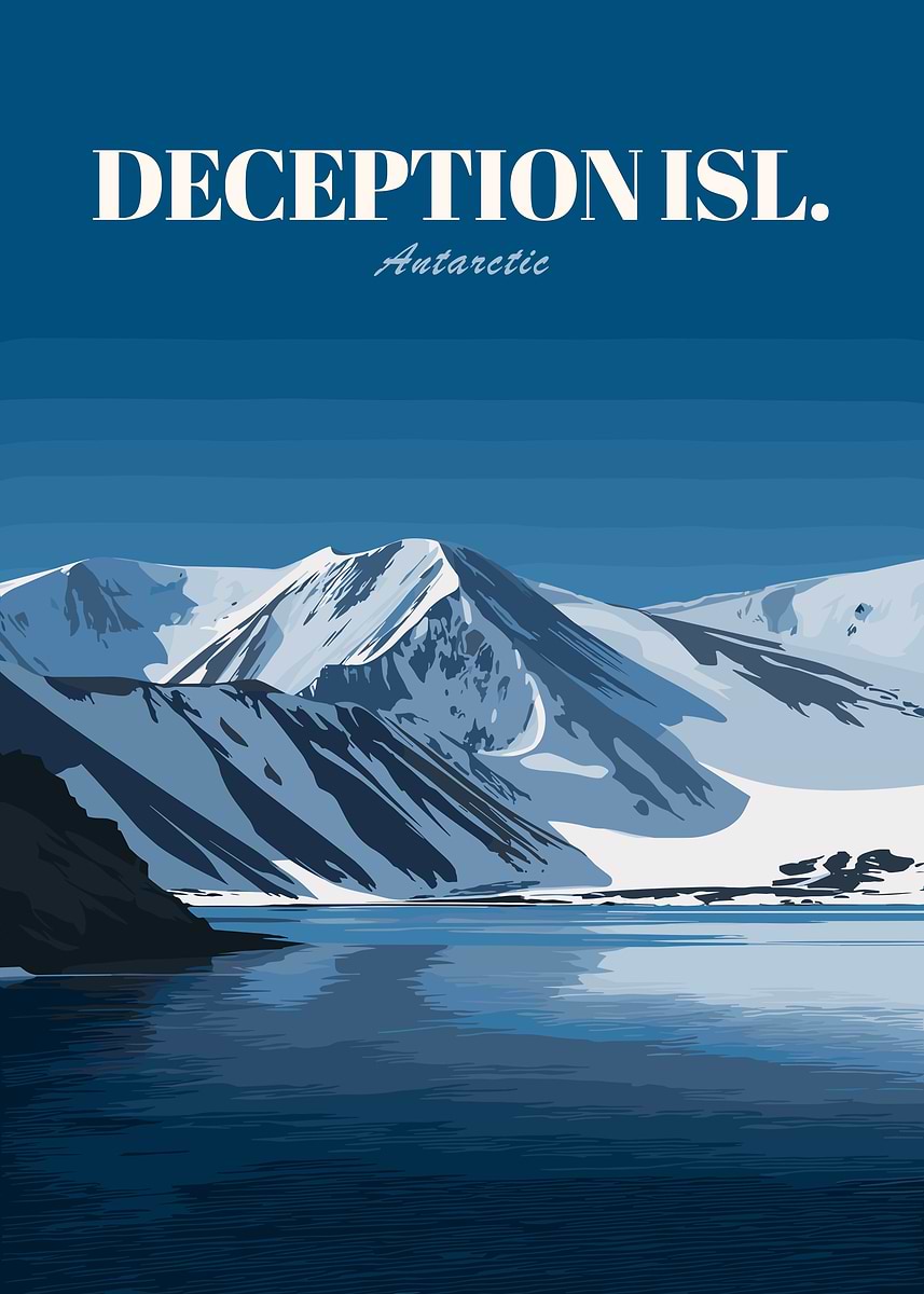 'Deception Island, Antarctic Travel Poster' Poster, picture, metal ...