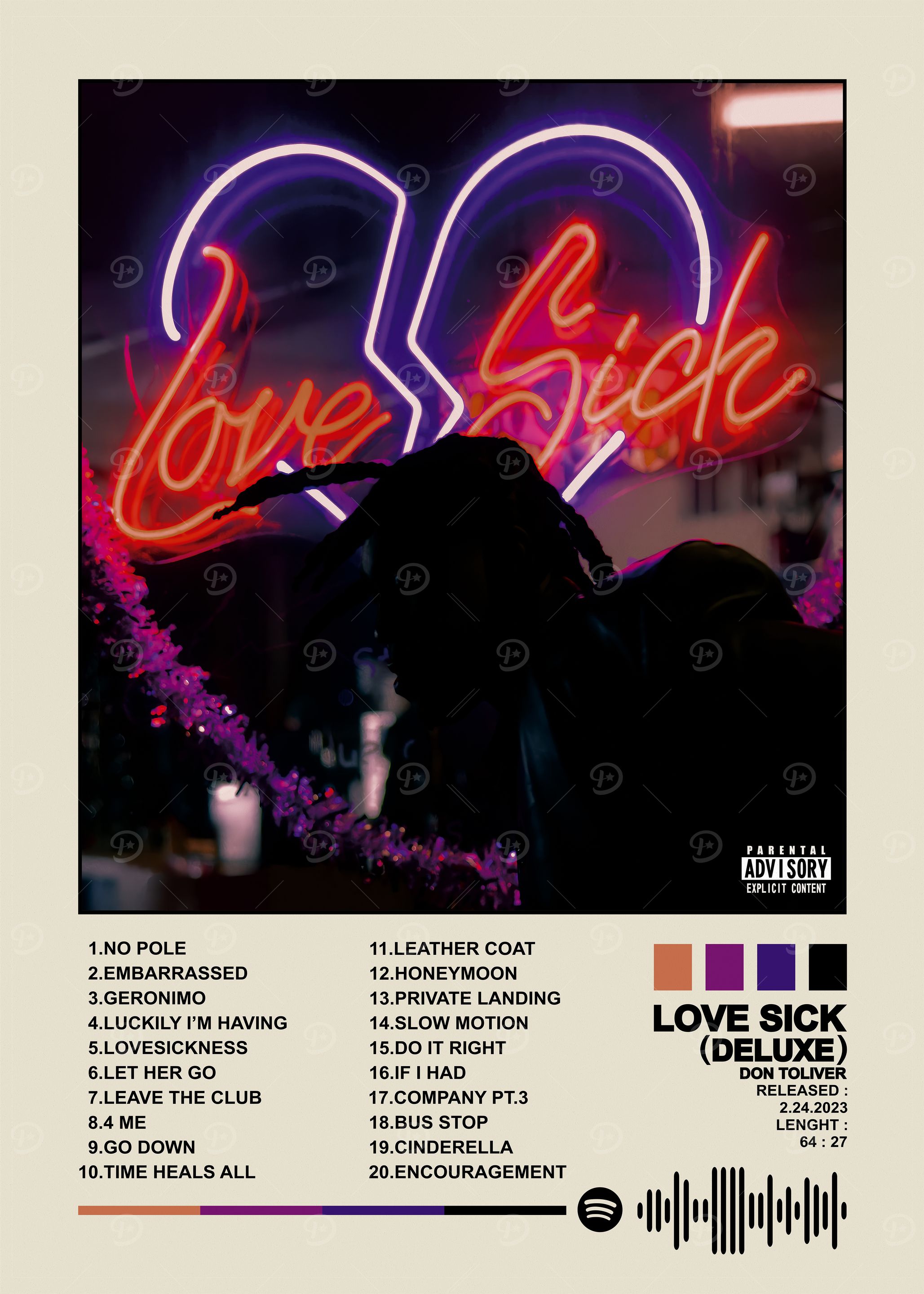 'Don Toliver - Love Sick (Deluxe)' Poster, picture, metal print, paint ...