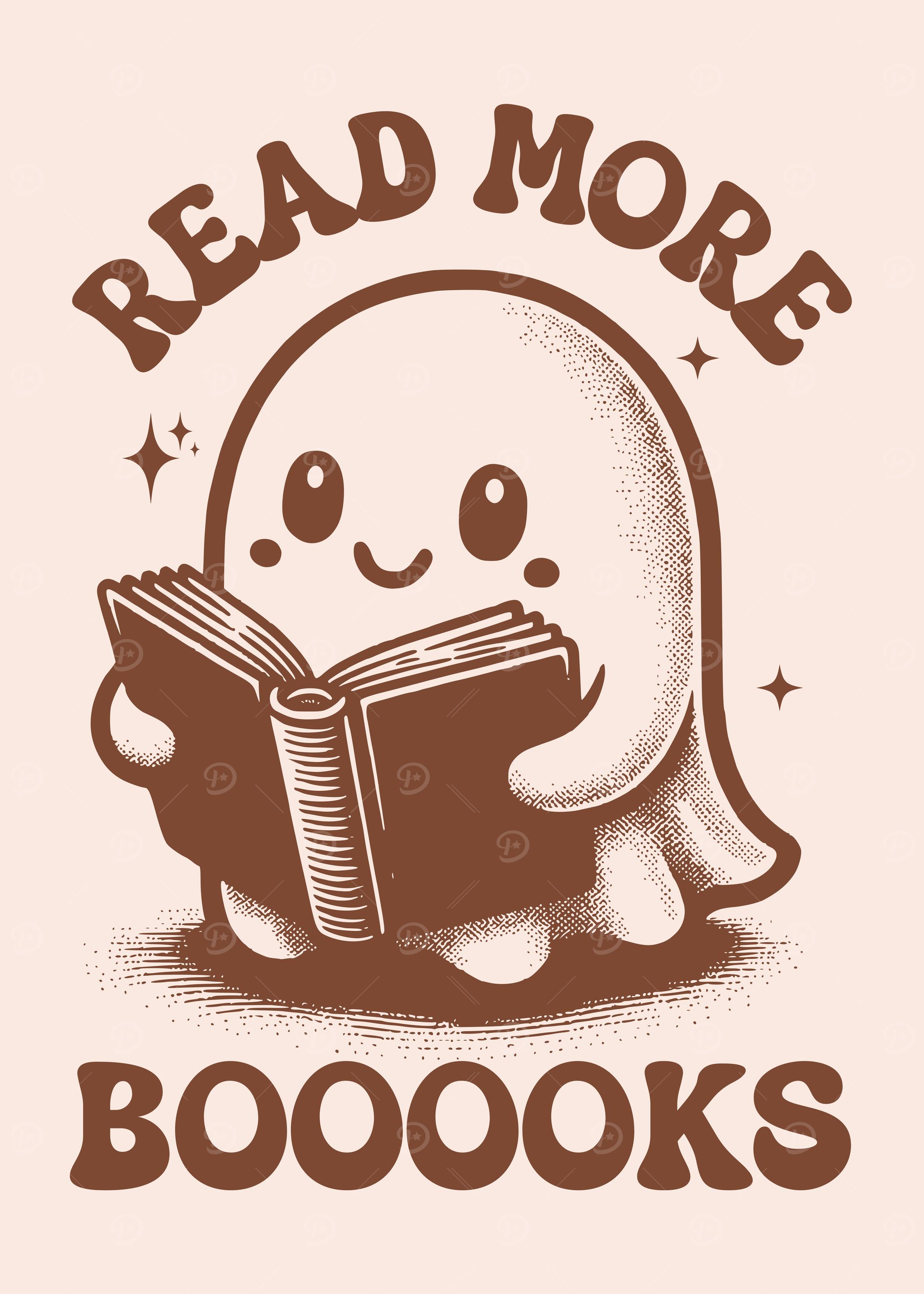 'Read More Booooks Cute Reading Ghost Book Lover' Poster, picture ...