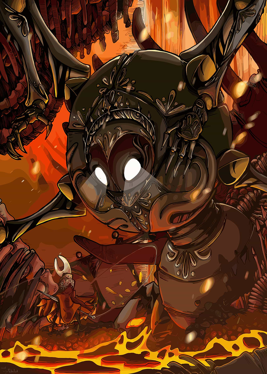 'Hollow Knight Boss Battle Illustration' Poster, picture, metal print ...