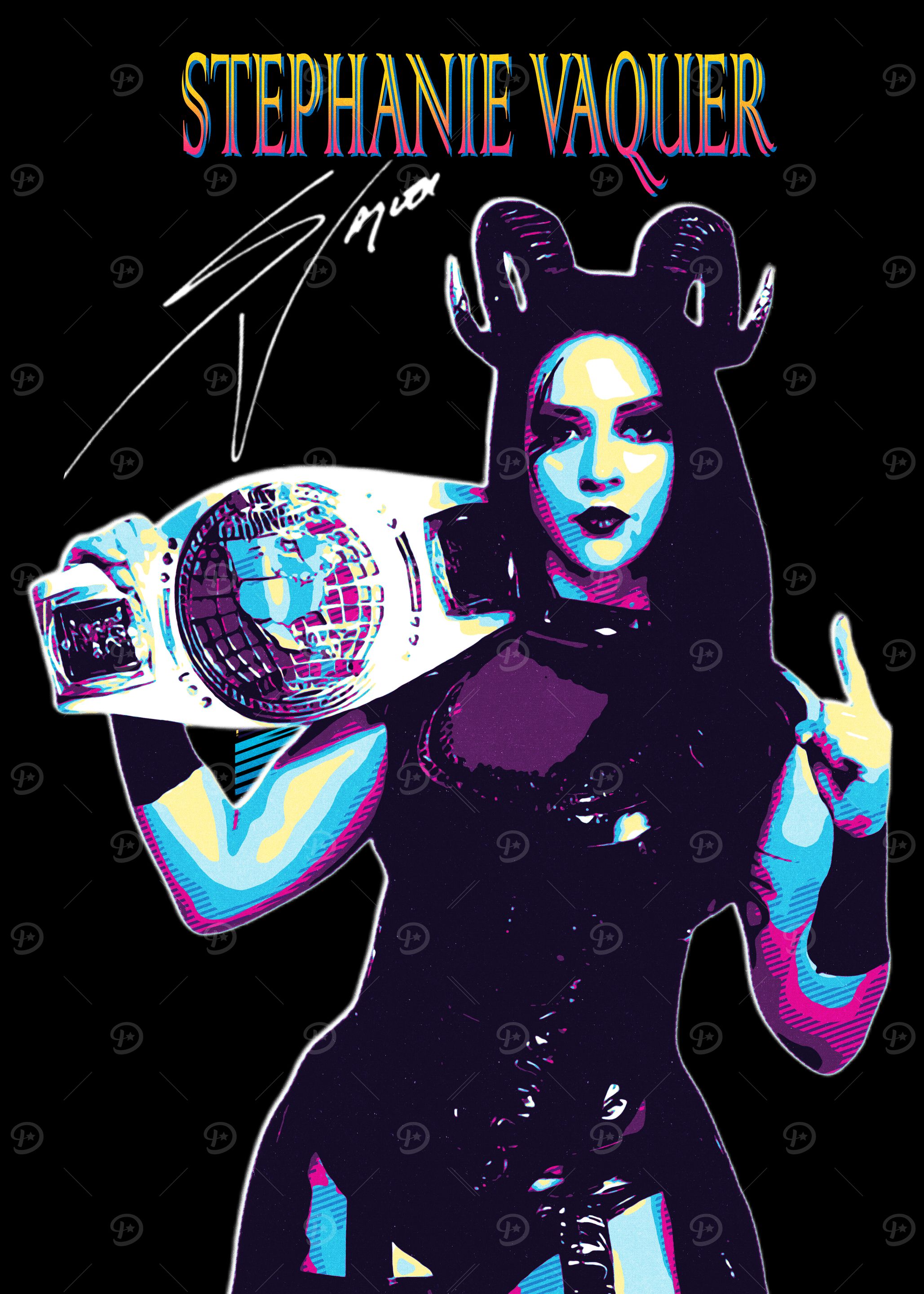 'Stephanie Vaquer Wrestling Champion Pop Art' Poster, picture, metal print, paint by maxmoen ...