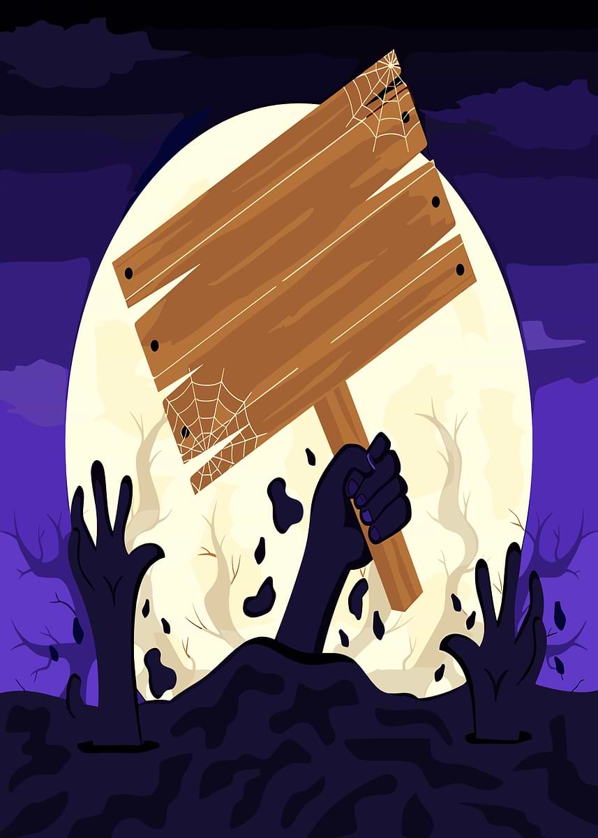 'Halloween Zombie Hand Sign' Poster, picture, metal print, paint by ...