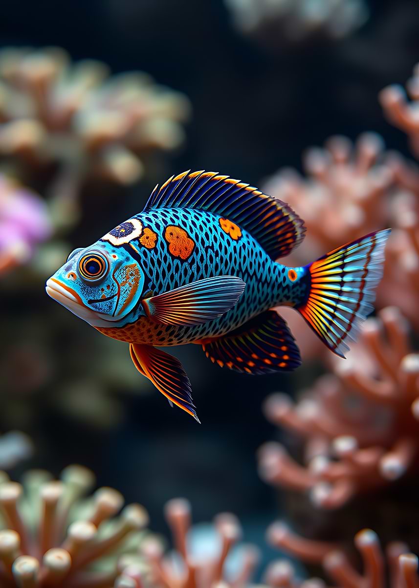 'Colorful Fish in Coral Reef' Poster, picture, metal print, paint by ...