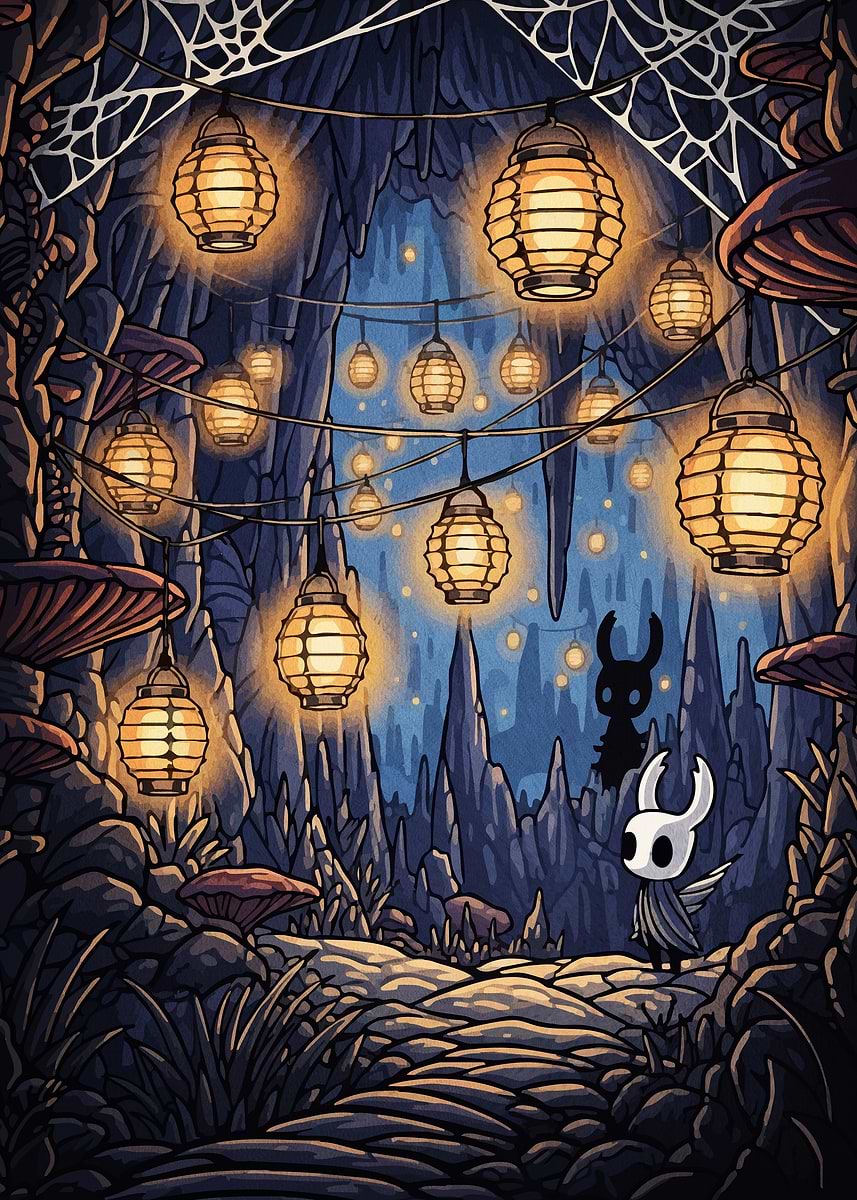 'Hollow Knight Lanterns Dark ' Poster, picture, metal print, paint by ...