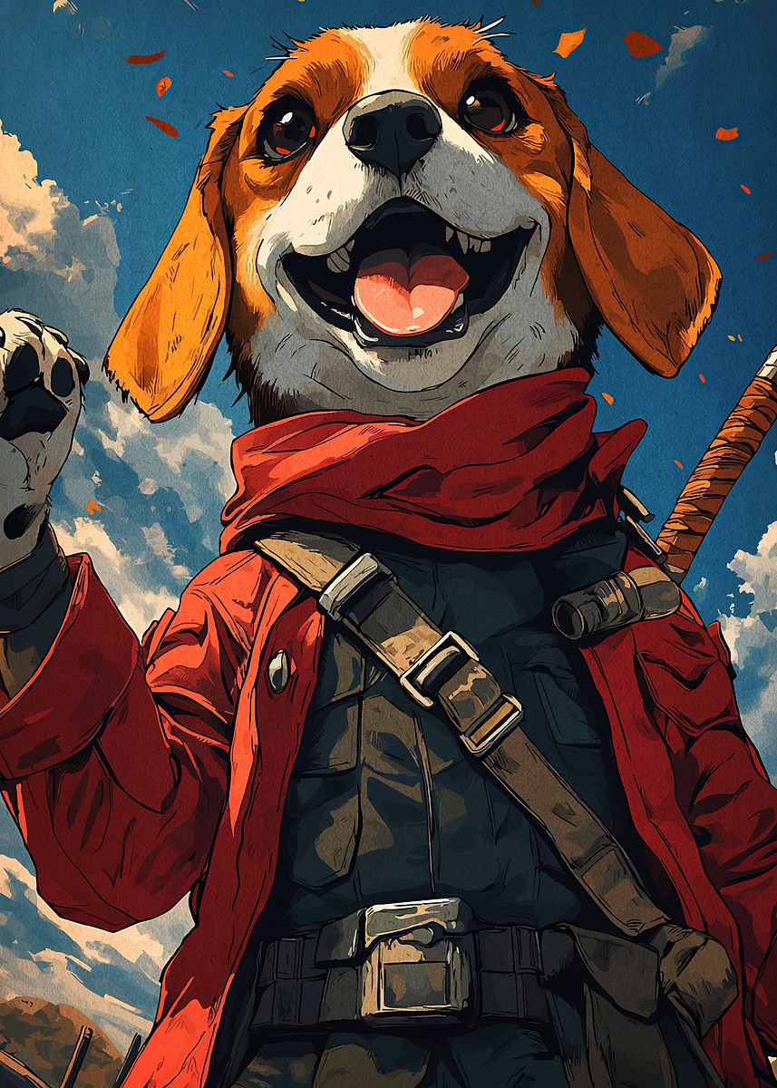 'Anthropomorphic Dog Warrior with Sword' Poster, picture, metal print ...
