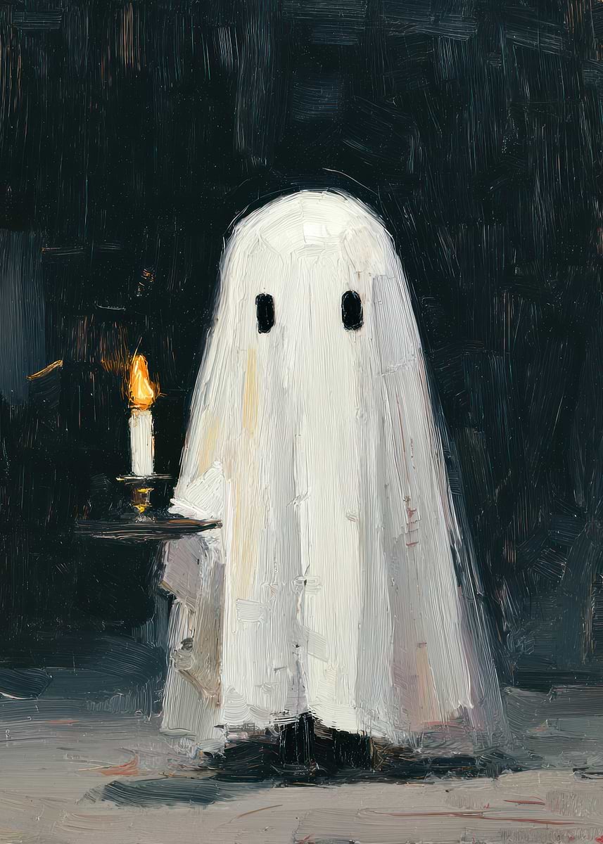 'Ghost with Candle Painting #HalloweenChallenge' Poster, picture, metal ...