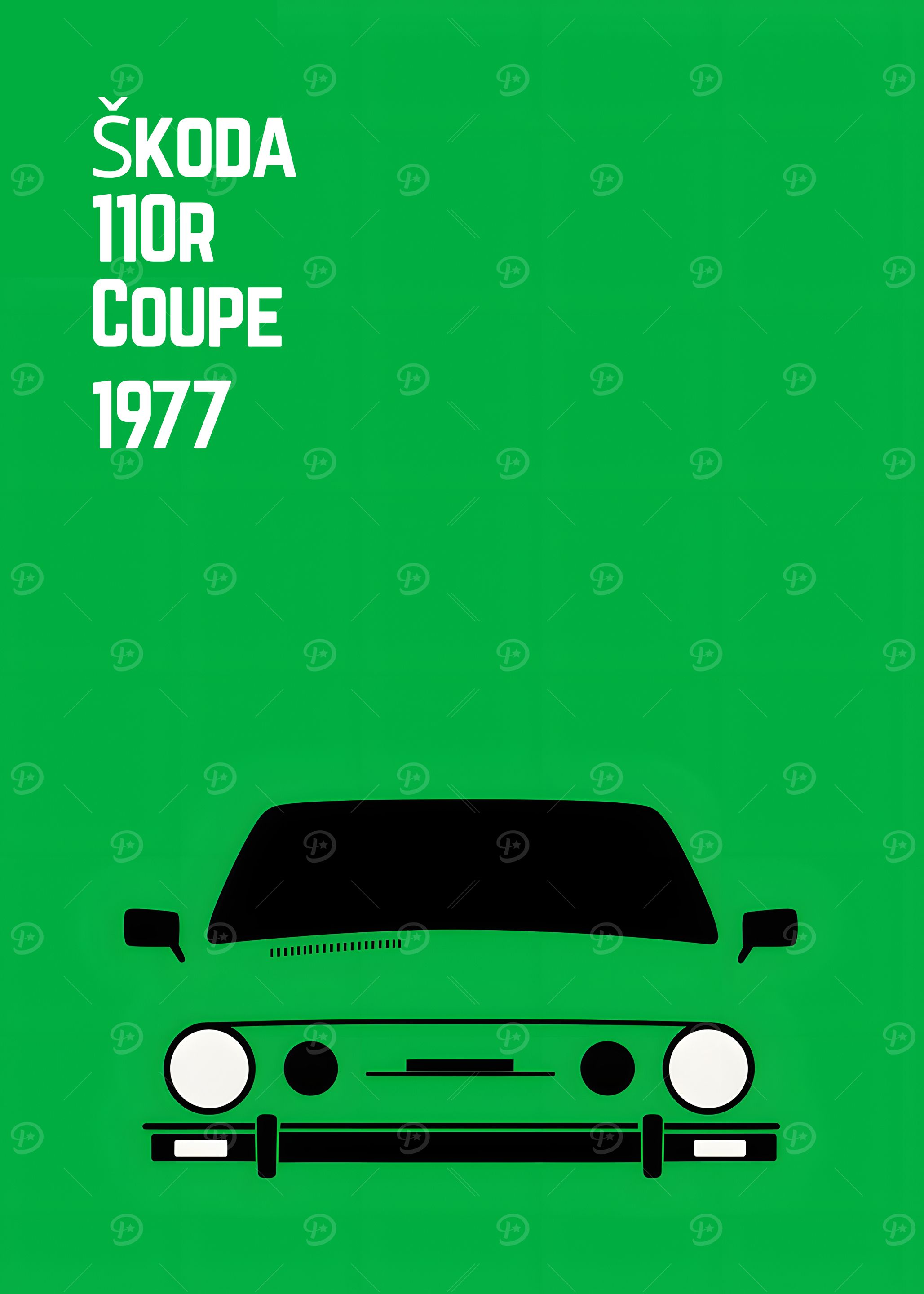 'Skoda 110R Coupe 1977 Minimalist Poster' Poster, picture, metal print ...
