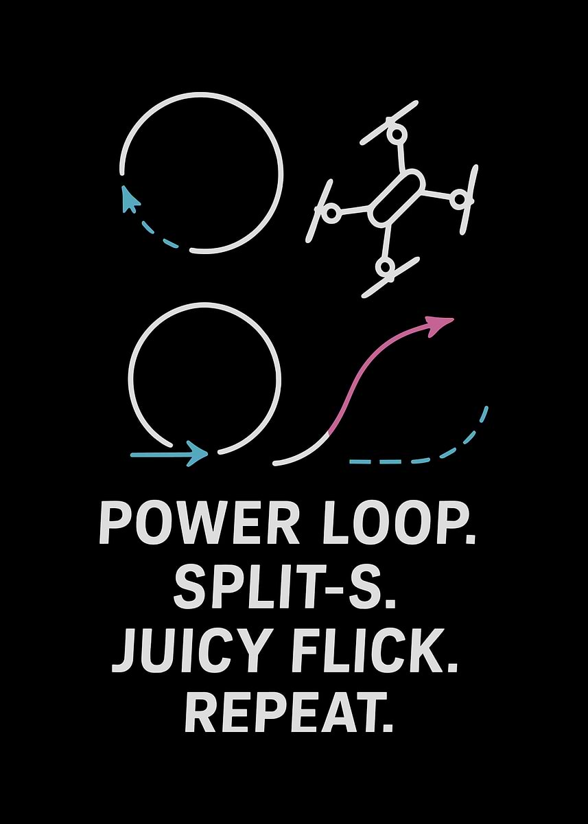 'Drone Maneuvers: Power Loop, Split-S, Juicy Flick' Poster, picture ...
