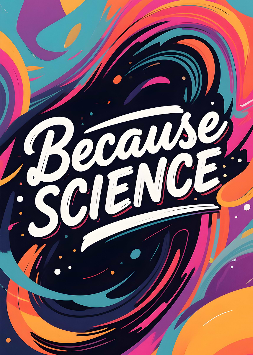 'Quote: Because Science' Poster, picture, metal print, paint by ...