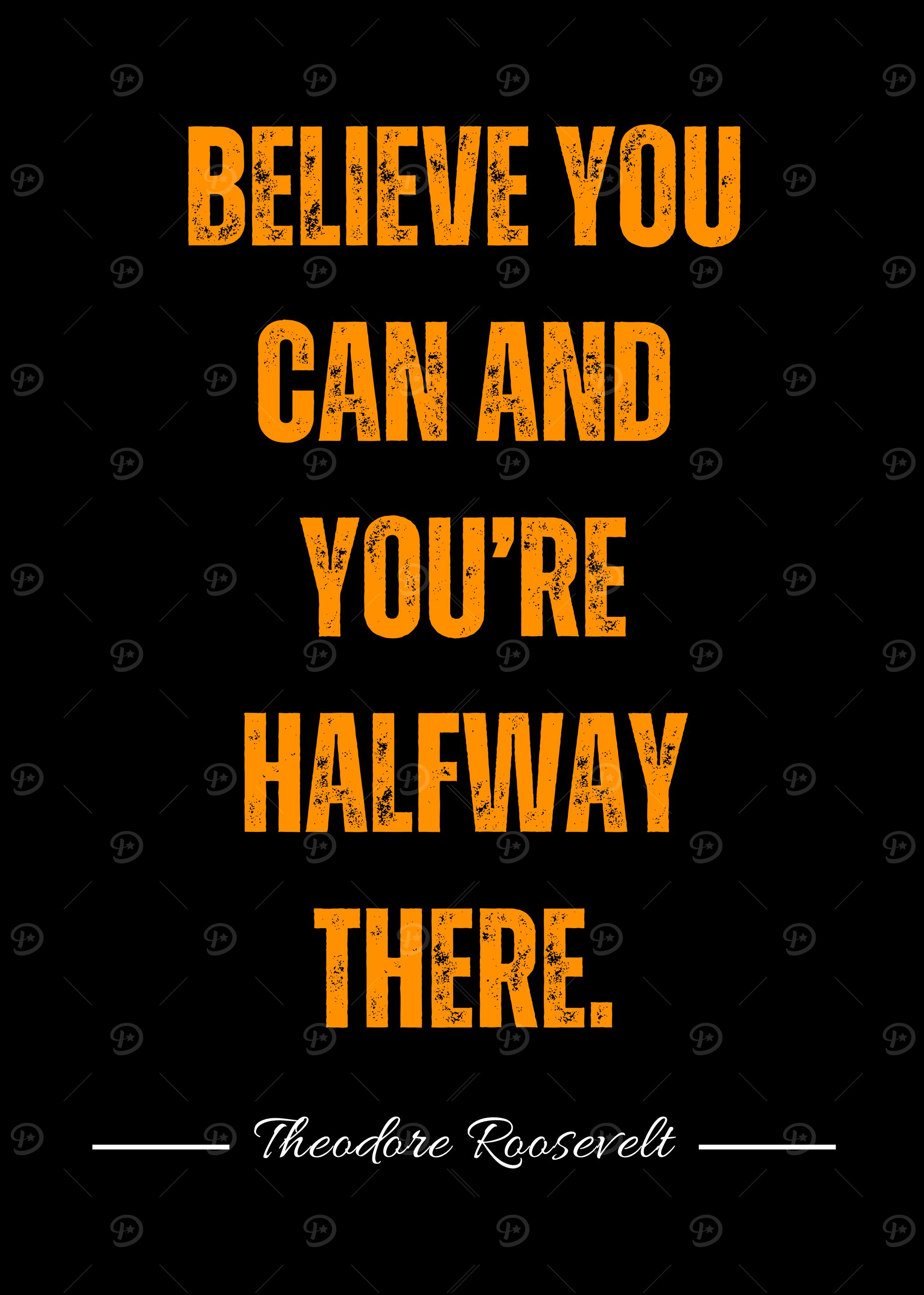 'Inspirational Quote by Theodore Roosevelt' Poster, picture, metal ...