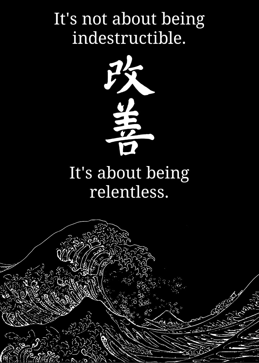 'Relentless Kaizen Wave Art' Poster, picture, metal print, paint by ...