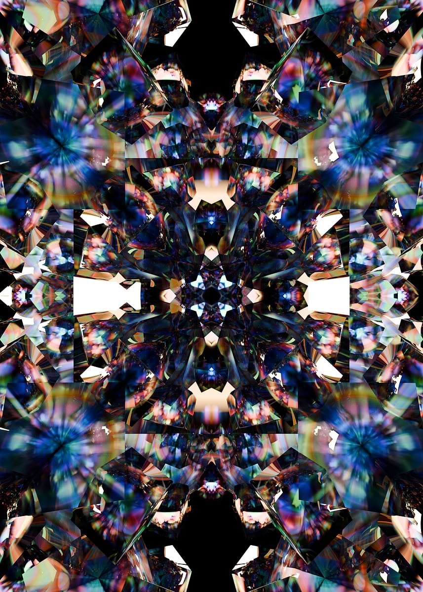 'Abstract Diamond Kaleidoscope' Poster, picture, metal print, paint by ...